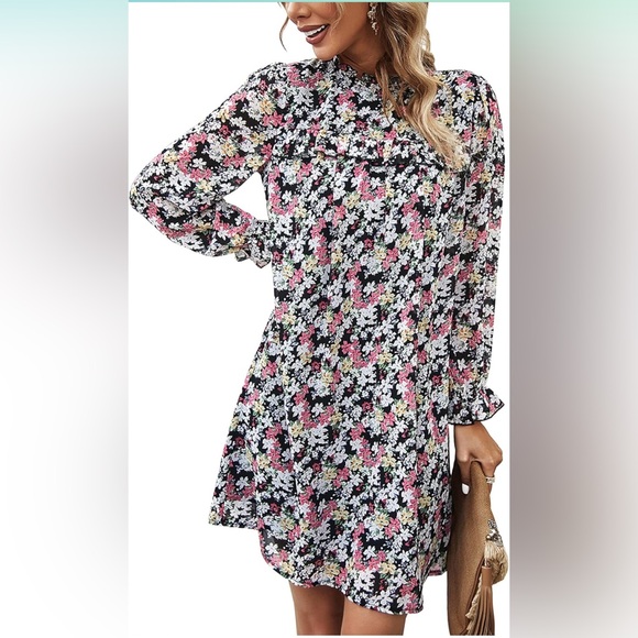 Kirundo | Dresses | Kirundo Ruffle Long Sleeve Mock Neck Flowy Floral ...